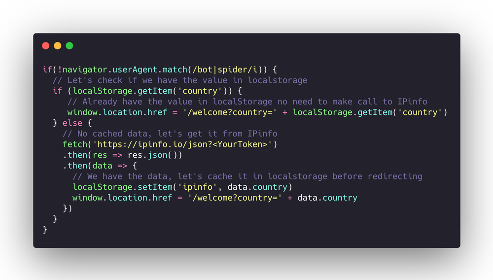 IP geolocation in Javascript