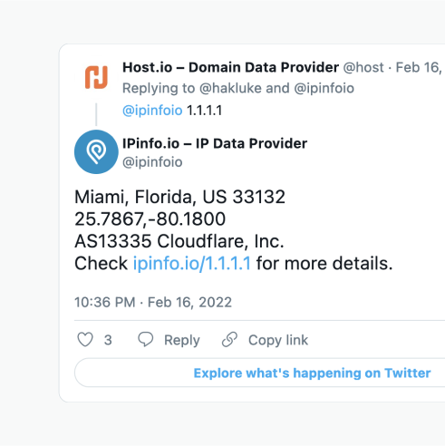 IP Twitter Bot - IPinfo.io